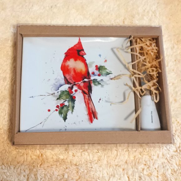 Demdaco | Holiday | Nwt Dean Crouser Holiday Cardinal And Holly Plate And Spreader Set | Poshmark